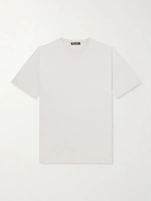 Loro Piana Silk And Cotton-blend Jersey T-shirt - Gray