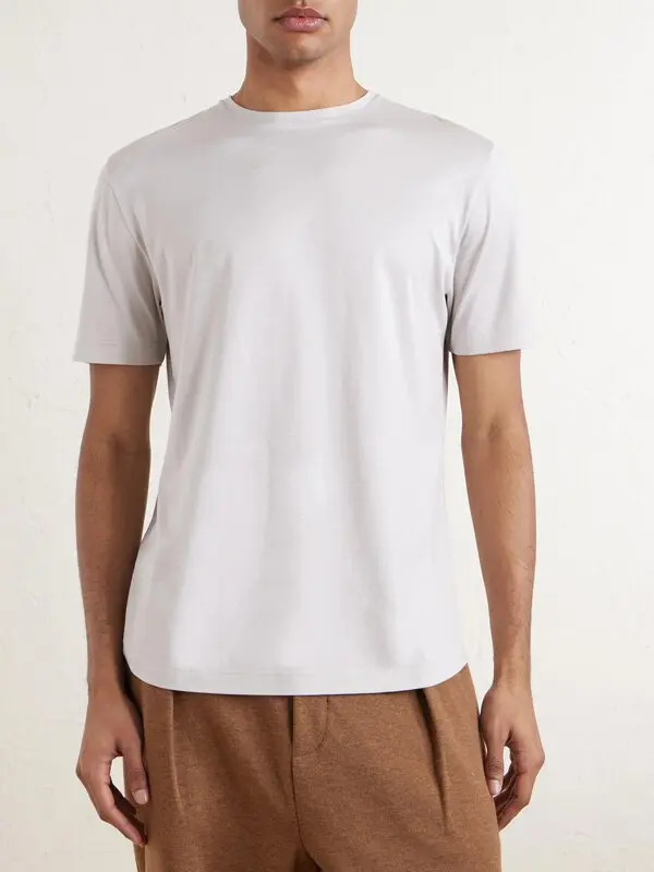 Loro Piana Silk And Cotton-blend Jersey T-shirt - Gray