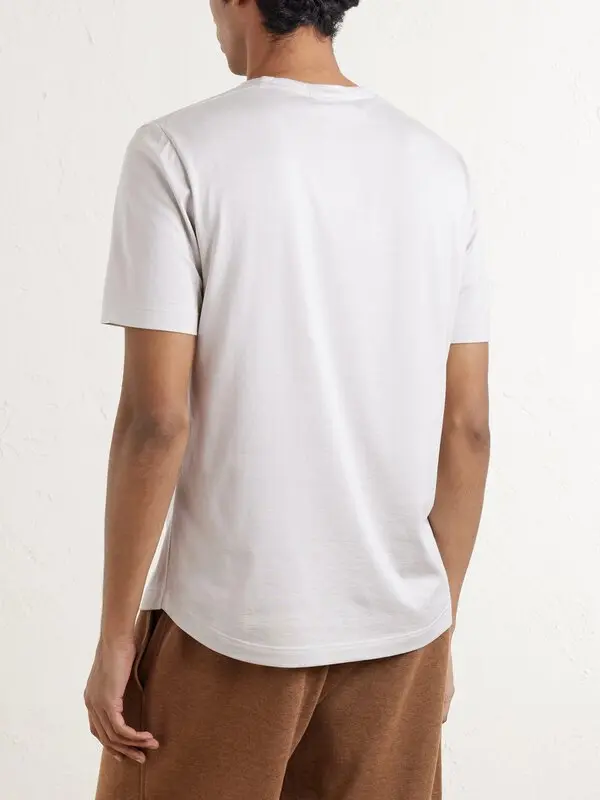 Loro Piana Silk And Cotton-blend Jersey T-shirt - Gray