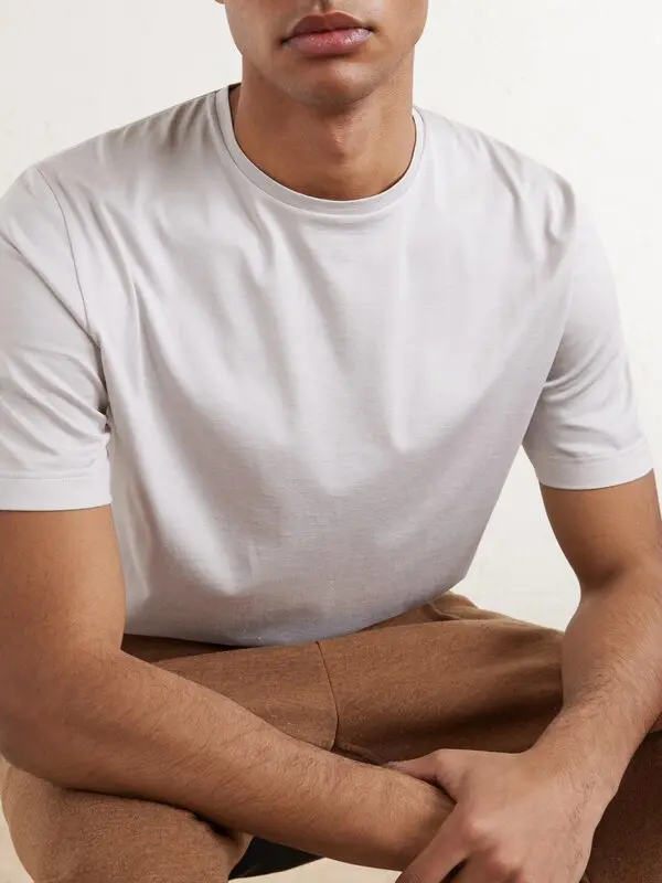 Loro Piana Silk And Cotton-blend Jersey T-shirt - Gray