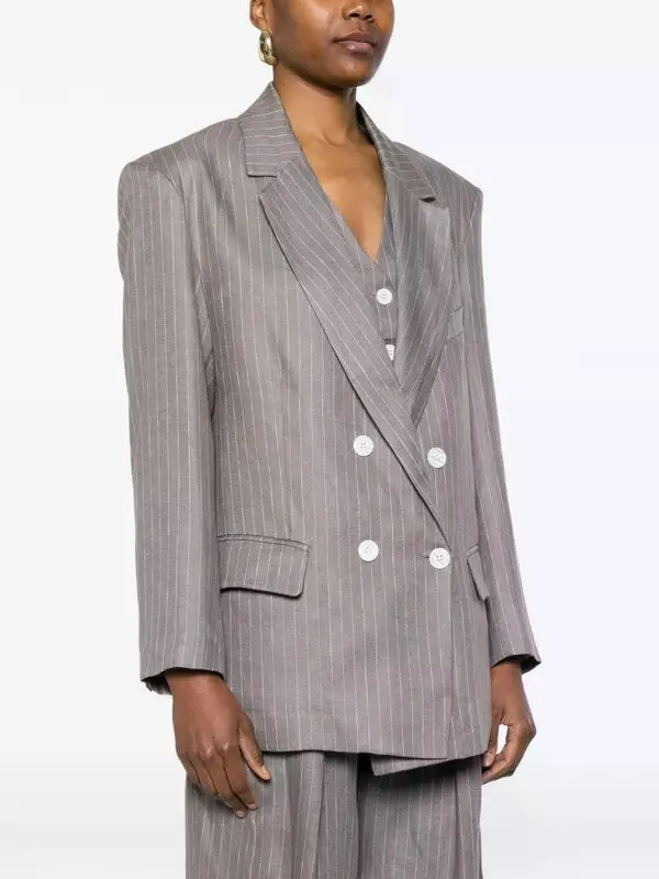 ELEH Pinstripe Double-breasted Blazer
