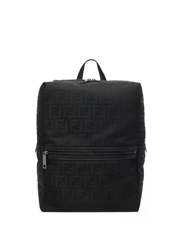 Fendi Ff-motif Zip Backpack - Black