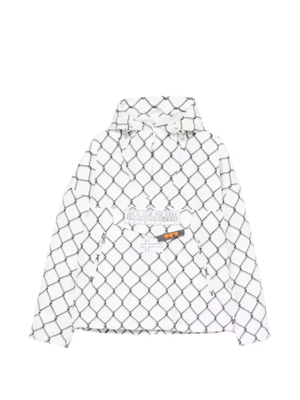 NAPAPIJRI Graphic Print Hooded Coat - White