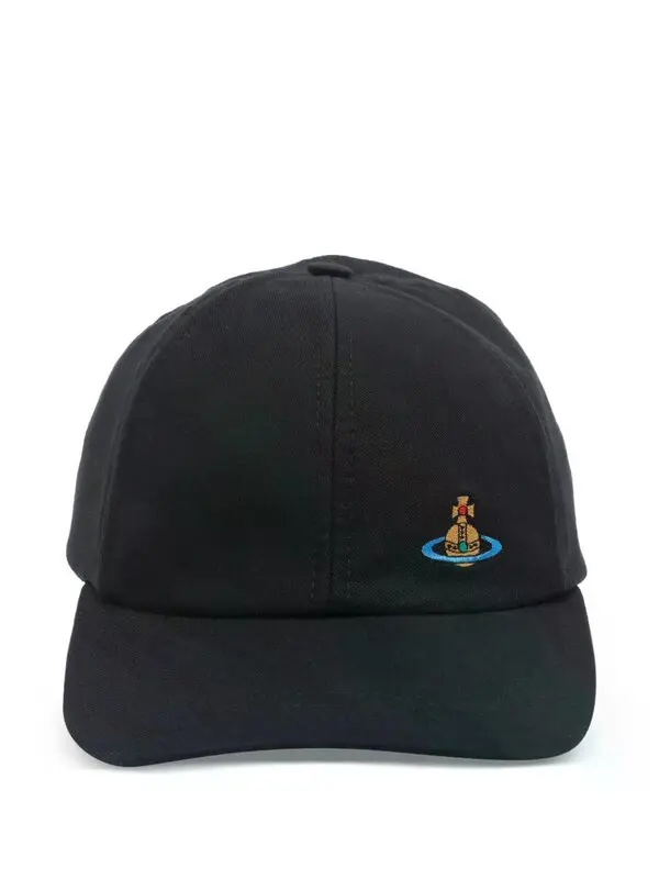 VIVIENNE WESTWOOD Orb Embroidered Baseball Cap - Black