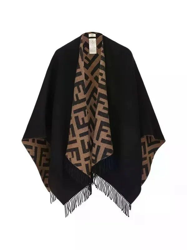Fendi Fringed Ff-logo Poncho