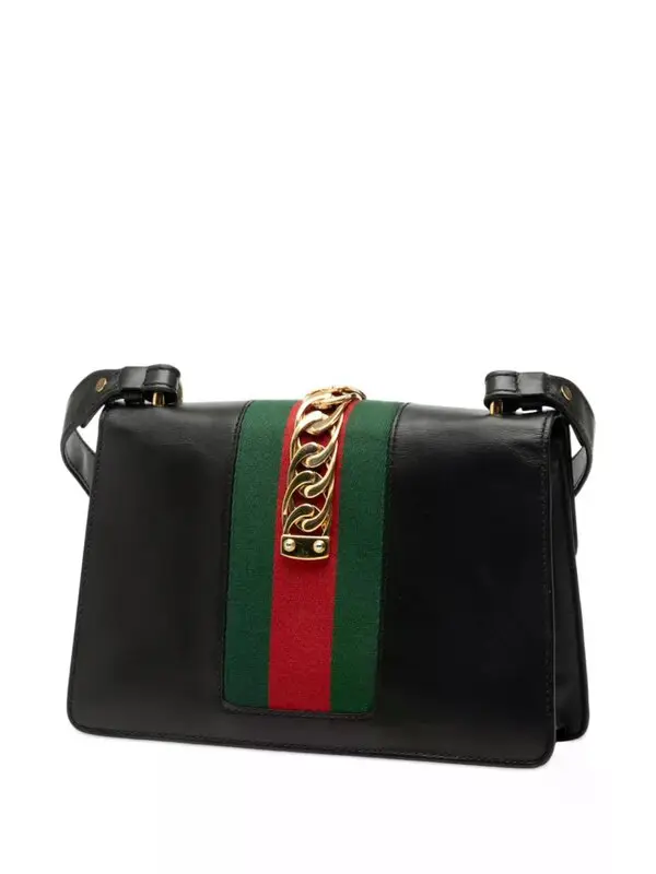 Gucci Small Leather Sylvie Web Satchel
