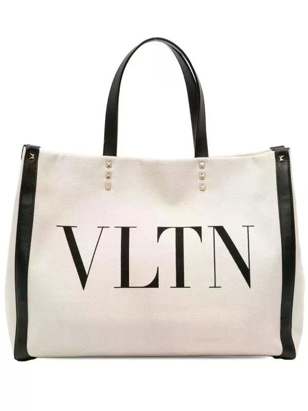 Valentino Garavani Vltn Canvas Rockstud Tote - Black