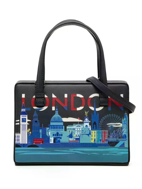 Loewe Small Printed Leather Satchel - Blue