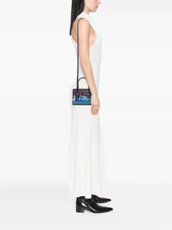 Loewe Small Printed Leather Satchel - Blue