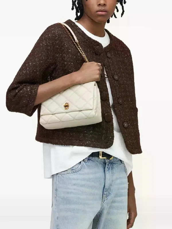 Marc Jacobs Slim Quilted Leather Shoulder Bag - Neutrals