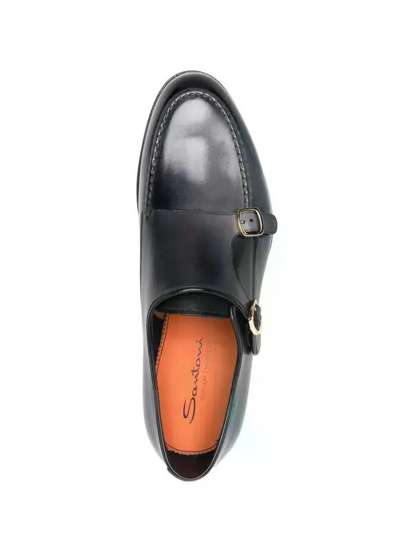 Santoni Leather Monk Shoes