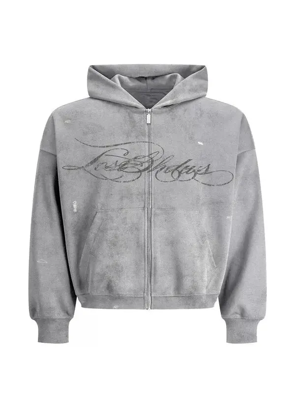 LOSTSHDWS Distressed Script Hoodie