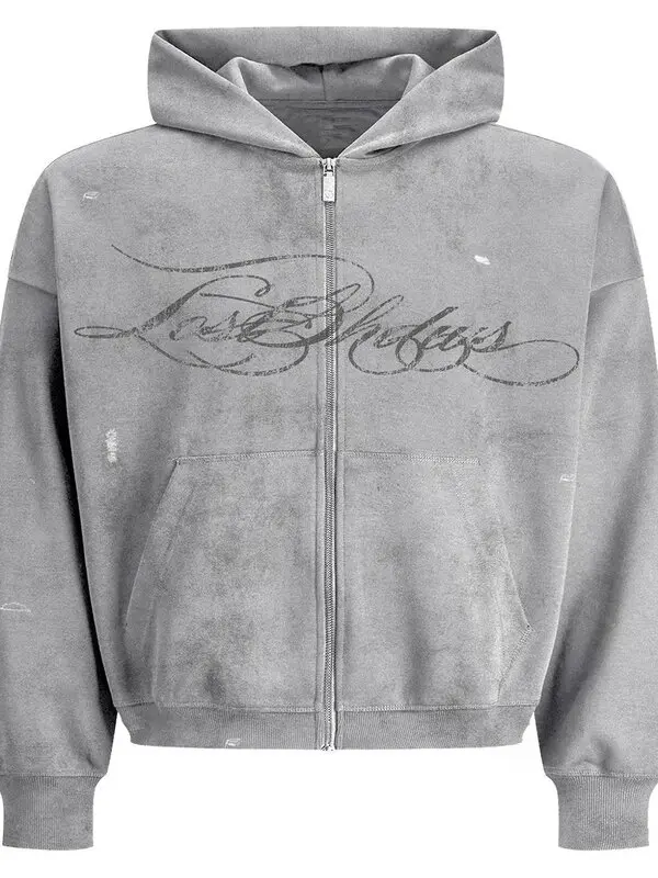LOSTSHDWS Distressed Script Hoodie