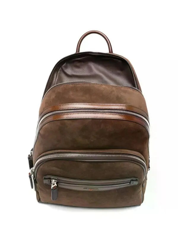 Santoni Zipped Suede Backpack