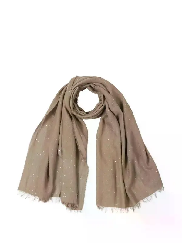 Peserico Sequin Fringed Scarf - Neutrals