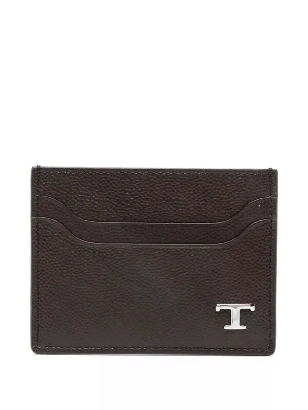 TOD'S Logo Leather Cardholder - Brown