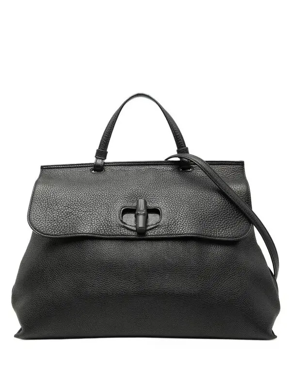Gucci 2016-2026 Large Leather Daily Satchel - Black