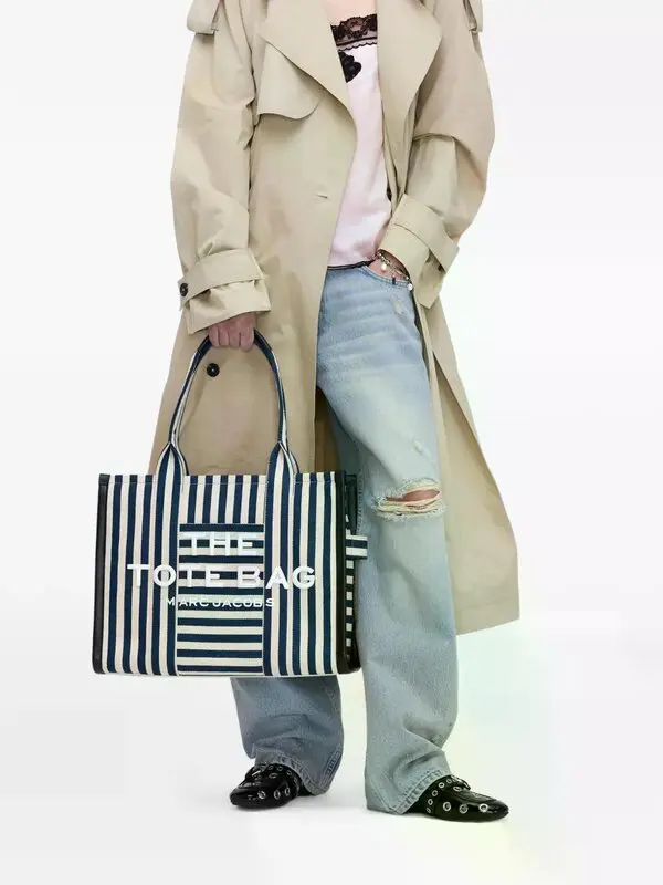 Marc Jacobs The Large Stripe Canvas Tote - Blue