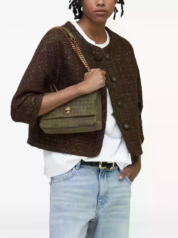Marc Jacobs The Suede Croc Slim Dual Convertible Shoulder Bag By - Green