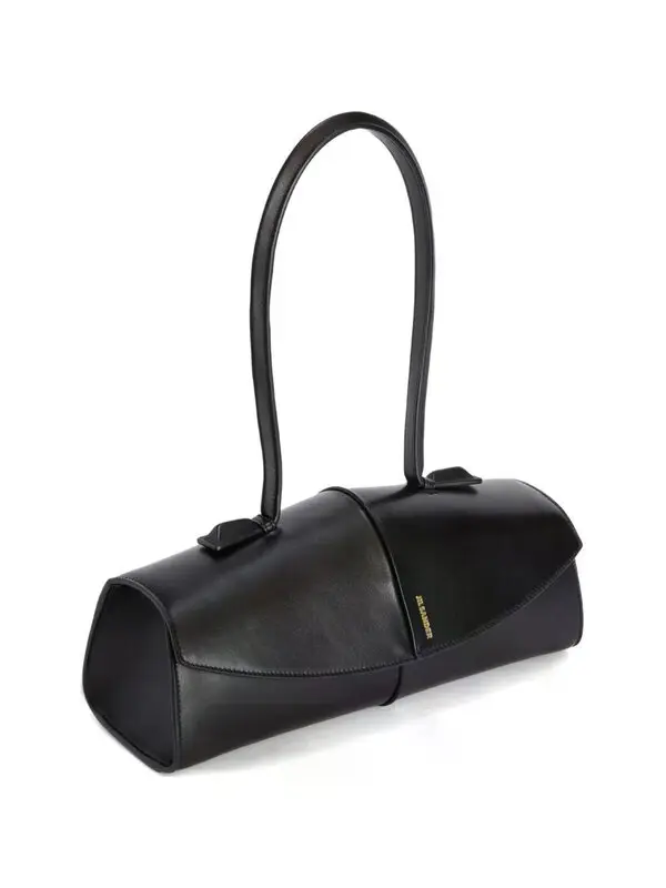 JIL SANDER Linea Leather Shoulder Bag - Black