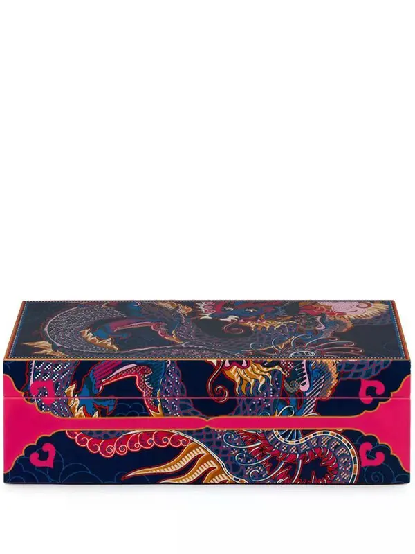 Shanghai Tang Vivid Dragon Lacquer Jewellery Box - Blue