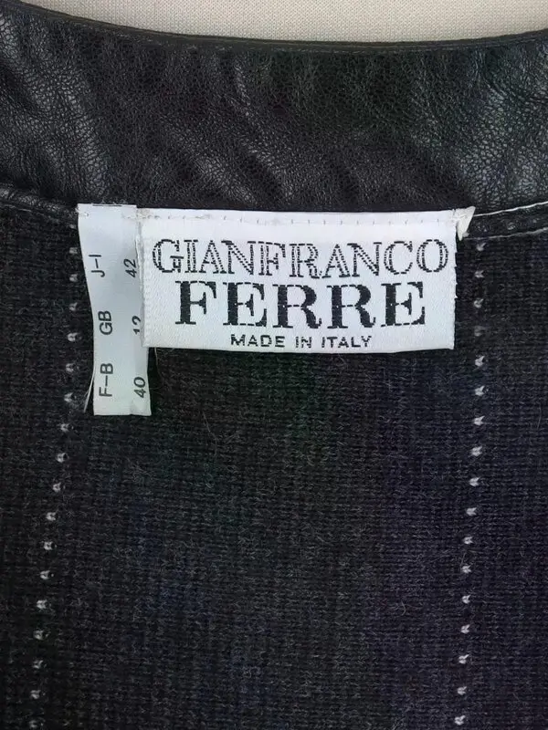Gianfranco Ferre Leather-trimmed Cardigan