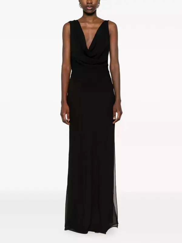 Andamane Minerva Cowl-neck Maxi Dress - Black