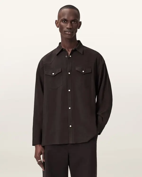 ALLSAINTS Pickett Oversized Long Sleeve Shirt