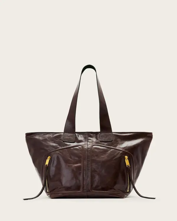 ALLSAINTS Jean Rey Leather Tote - Brown