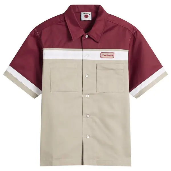 ICECREAM Parlor Work Shirt - Beige/red