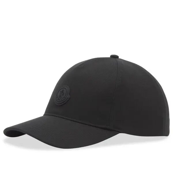Moncler Cotton Gabardine Logo Cap - Black