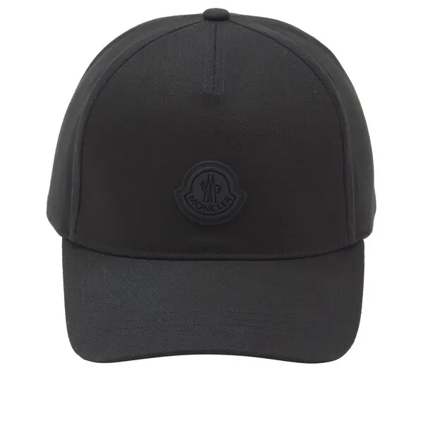 Moncler Cotton Gabardine Logo Cap - Black