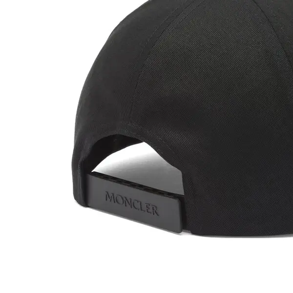 Moncler Cotton Gabardine Logo Cap - Black