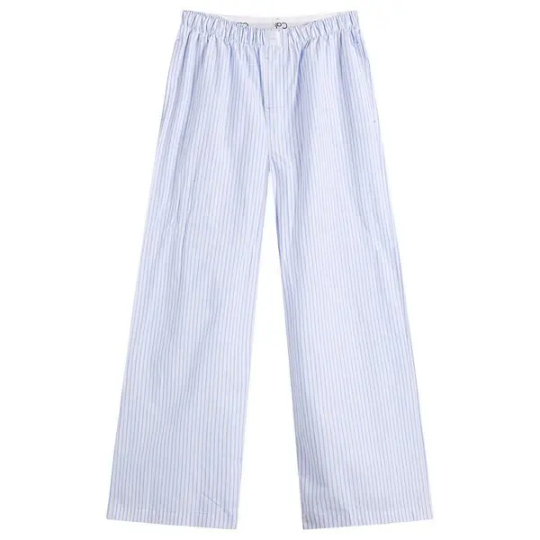 Calvin Klein Cotton Poplin Sleep Pant - Sera Stripe Blue Descent