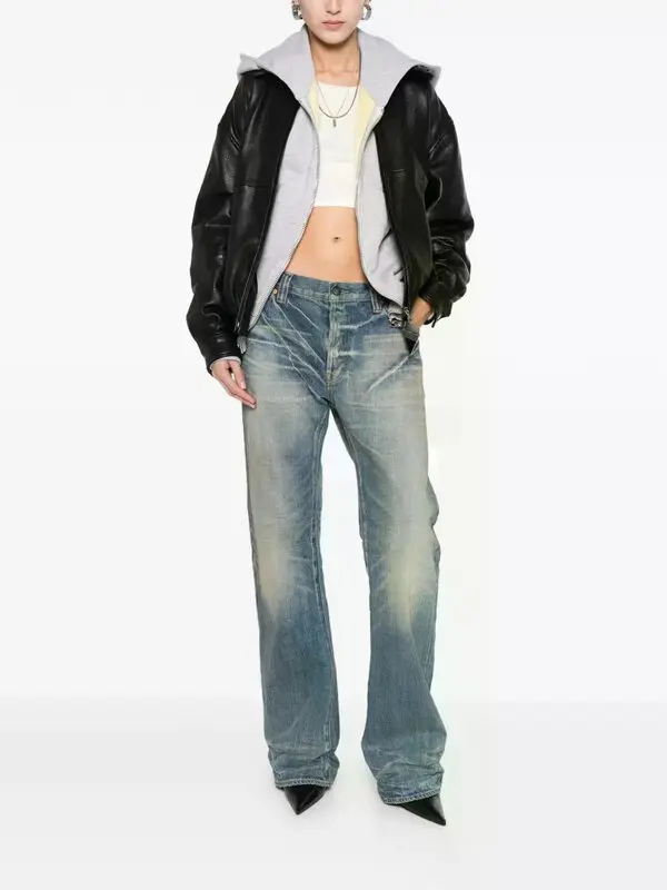 Mastercraft Union Straight Hem Jeans With Logo Patch