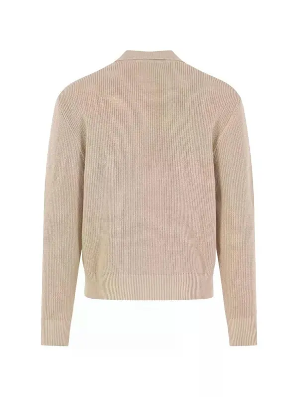 LARDINI Ribbed Half-zip Sweater