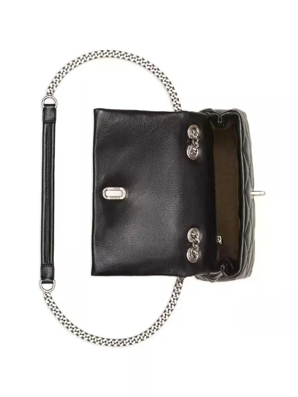 Marc Jacobs Slim Quilted Dual-chain Leather Shoulder Bag - Black