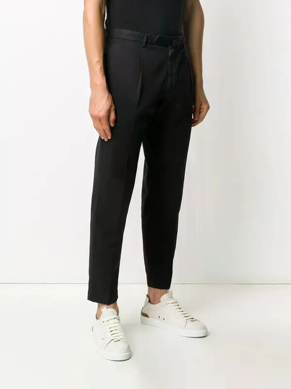 DELL'OGLIO Mid-rise Pleated Chino Trousers