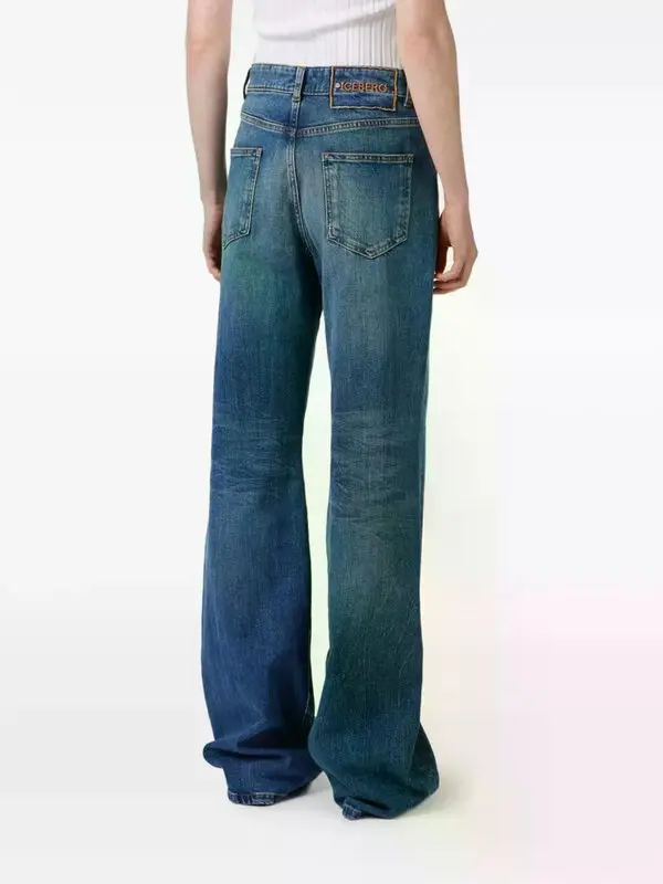 Iceberg Logo-patch Flared Jeans - Blue