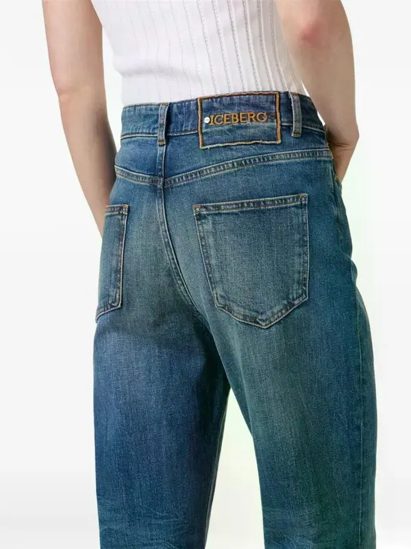 Iceberg Logo-patch Flared Jeans - Blue
