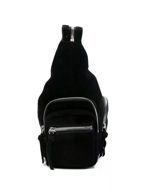 MARGESHERWOOD Logo-embossed Suede Crossbody Bag - Black