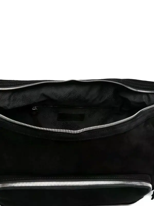 MARGESHERWOOD Logo-embossed Suede Crossbody Bag - Black