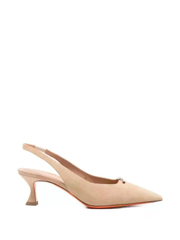 Santoni Suede Slingback Pumps