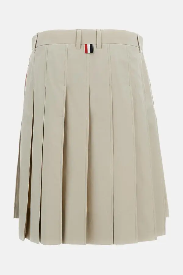 Thom Browne Pleated Cotton Twill Miniskirt