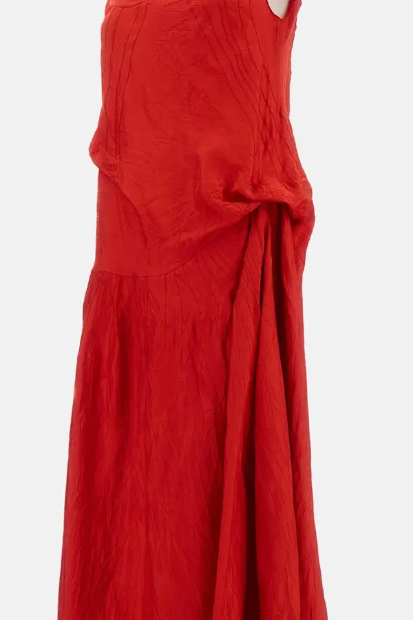 Plan C Long Sleeveless Dress - Red
