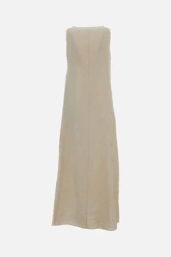M.S.M. MILANO Sleeveless Linen Maxi Dress