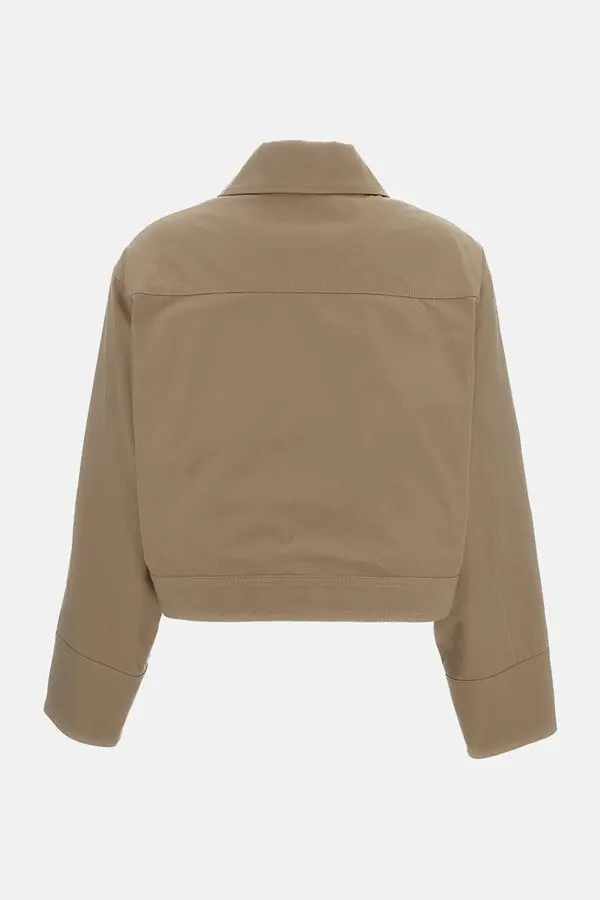 Plan C Jacket In Cotton Blend - Beige