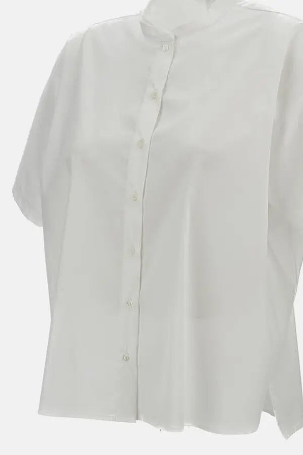 M.S.M. MILANO Mandarin Collar Cotton Blend Shirt