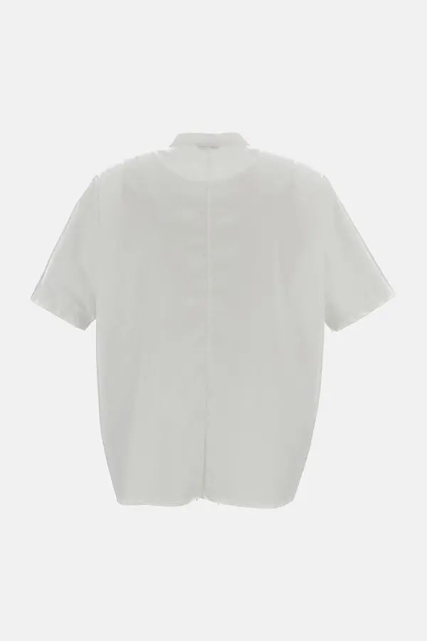 M.S.M. MILANO Mandarin Collar Cotton Blend Shirt