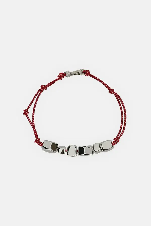 Plan C Cord Necklace With Stone Pendant - Red